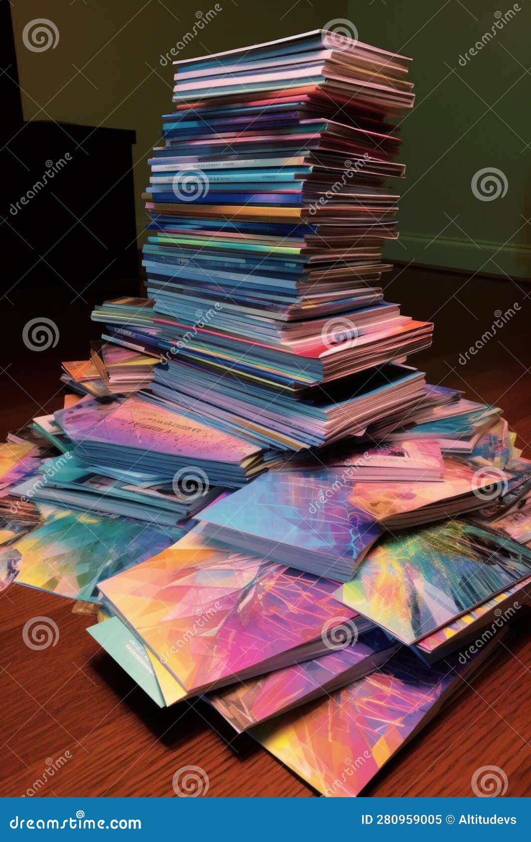 Stack of Conference Brochures and Pamphlets Stock Illustration ...