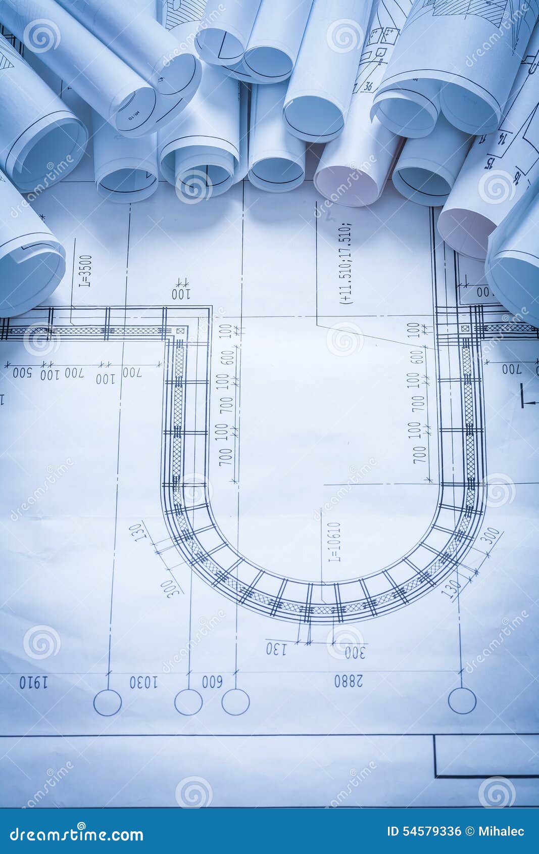 Stack of Construction Drawings Maintenance Concept Stock Photo - Image ...