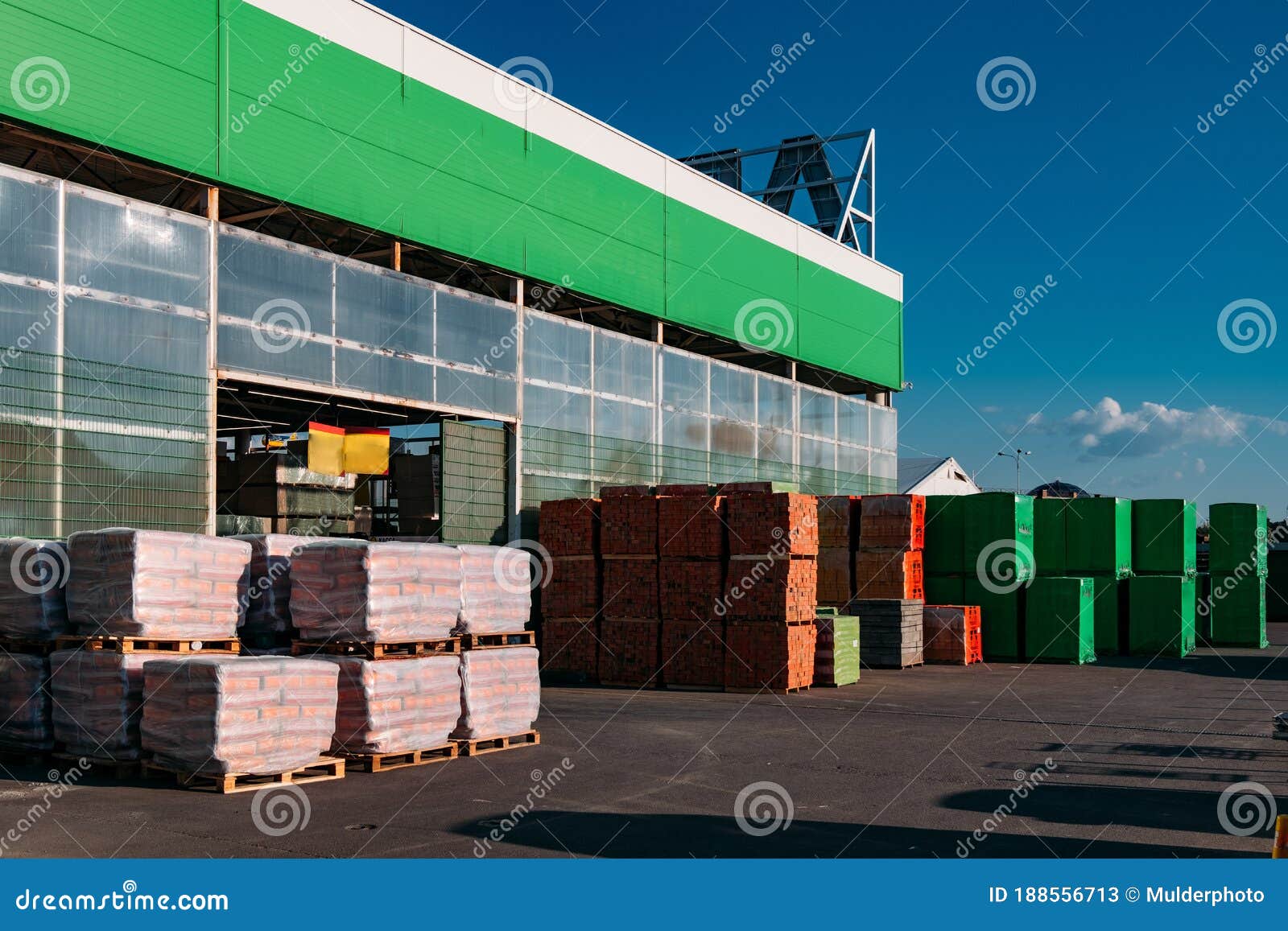 Stack of Construction Materials in the Warehouse Stock Image - Image of ...