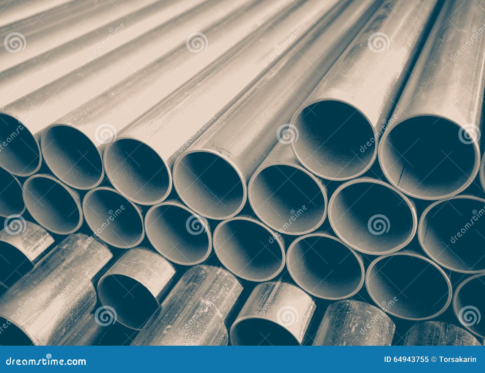 Stack of Construction Metal Pipes Stock Image - Image of construction ...