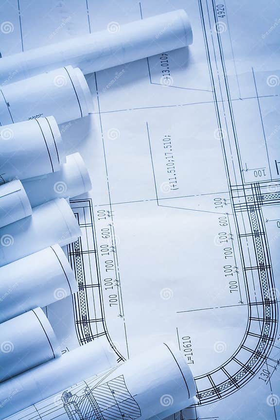 Stack of Construction Sketches Architecture and Stock Photo - Image of ...