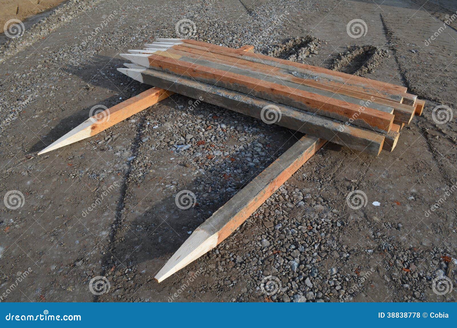 Stack of Construction Timber Piles Stock Photo - Image of construct ...