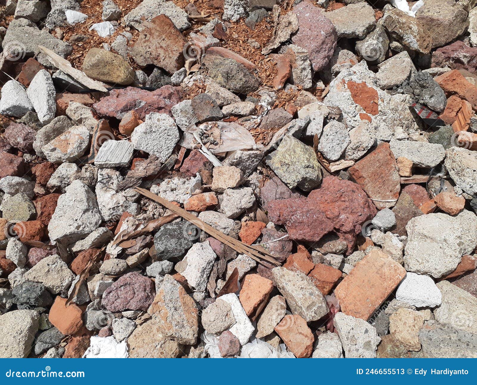 Pile of Red Brick Shards and Construction Waste Stock Image - Image of ...