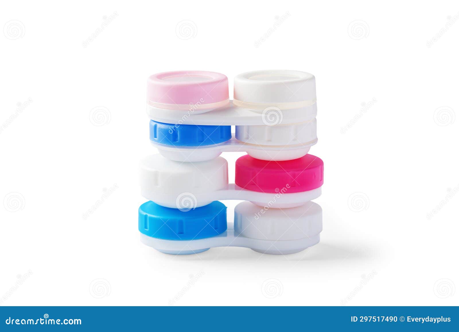 Stack of Contact Lens Cases Isolated on White Background Stock Photo ...