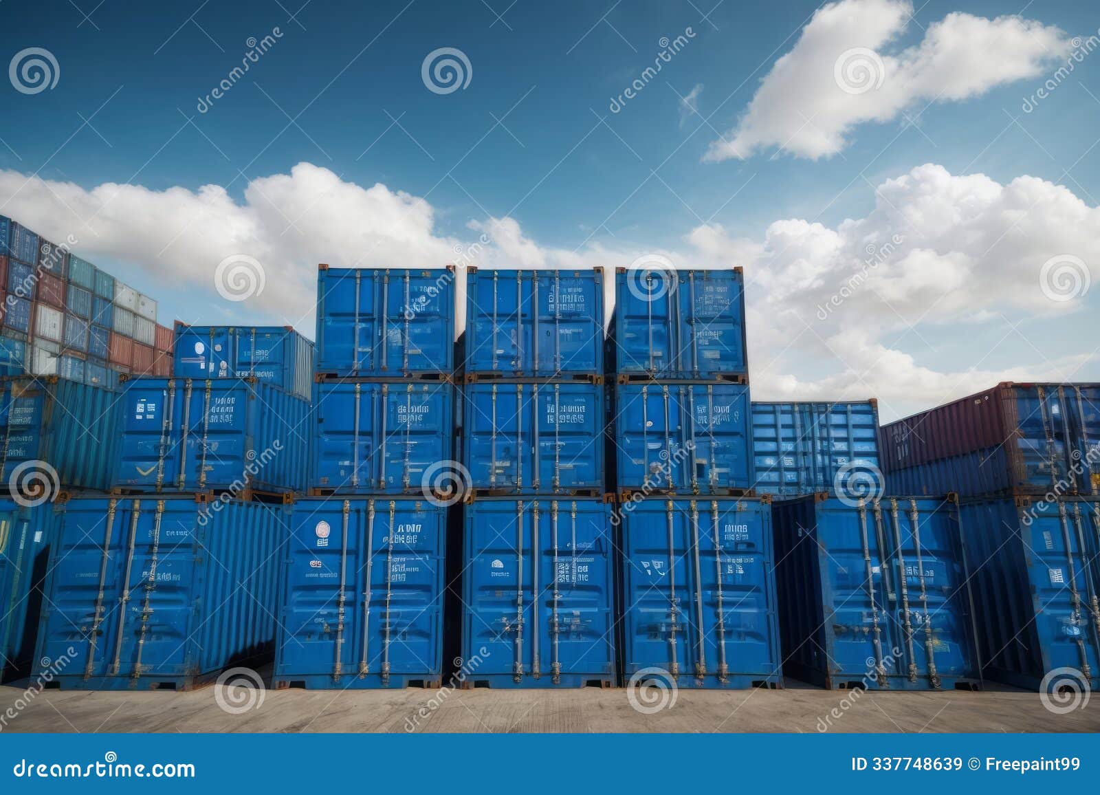 Stack of Container Box for Import and Export Logistics Cargo Delivery ...