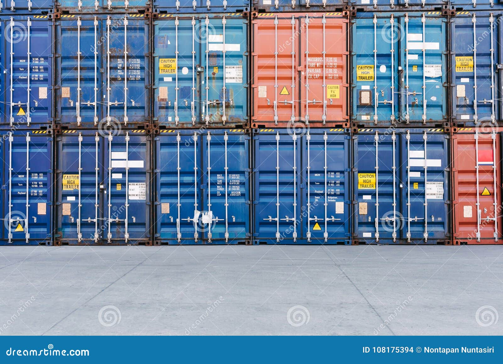 Stack of container box stock photo. Image of delivery - 108175394