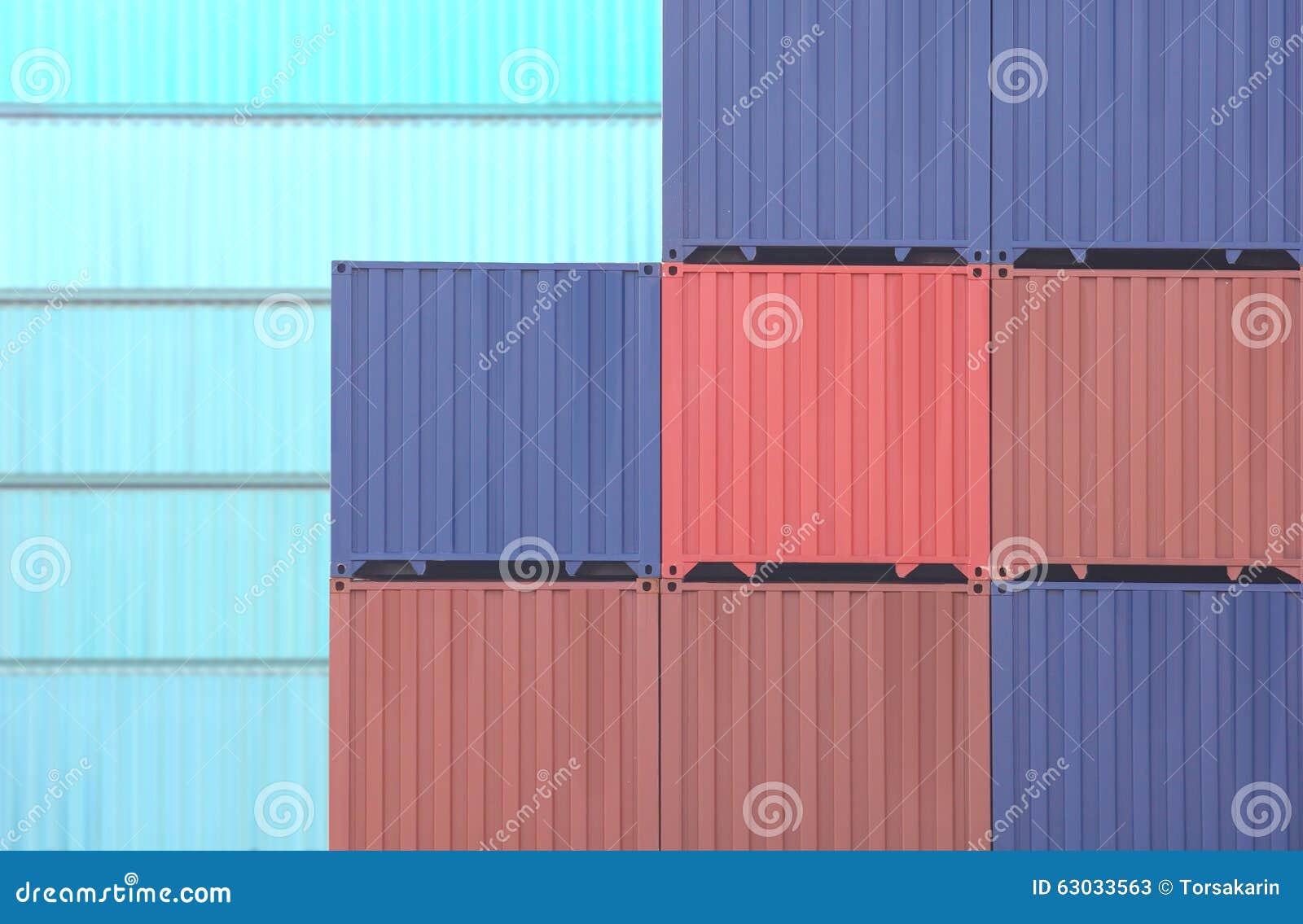 Stack of Container Shipping at Dockyard Stock Image - Image of commerce ...