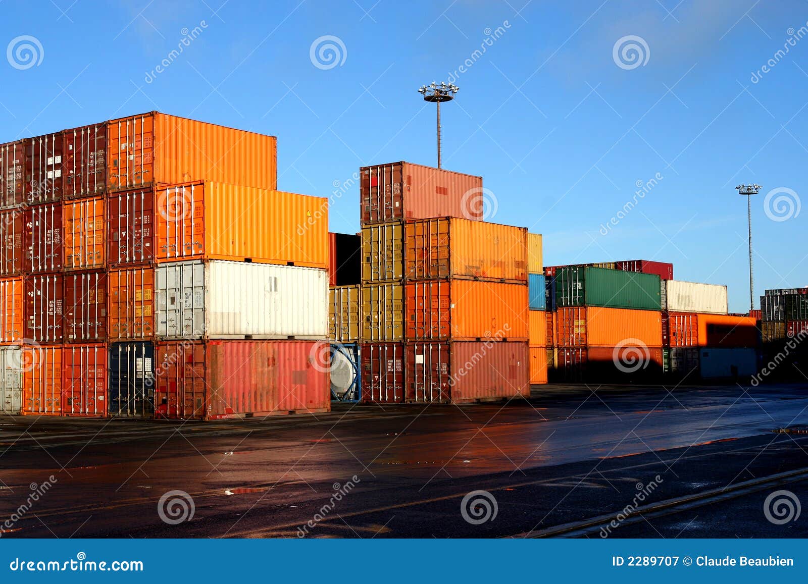 Stack of Containers 5 stock image. Image of harbour, wharf - 2289707