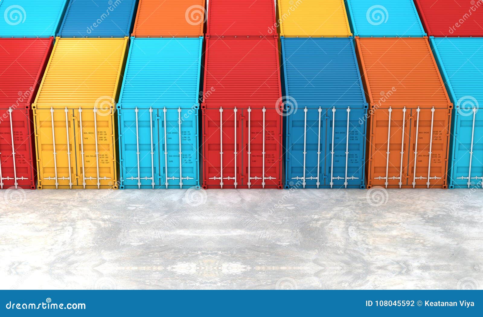 Stack of Containers Box, Cargo Freight Ship for Import Export Bu Stock ...