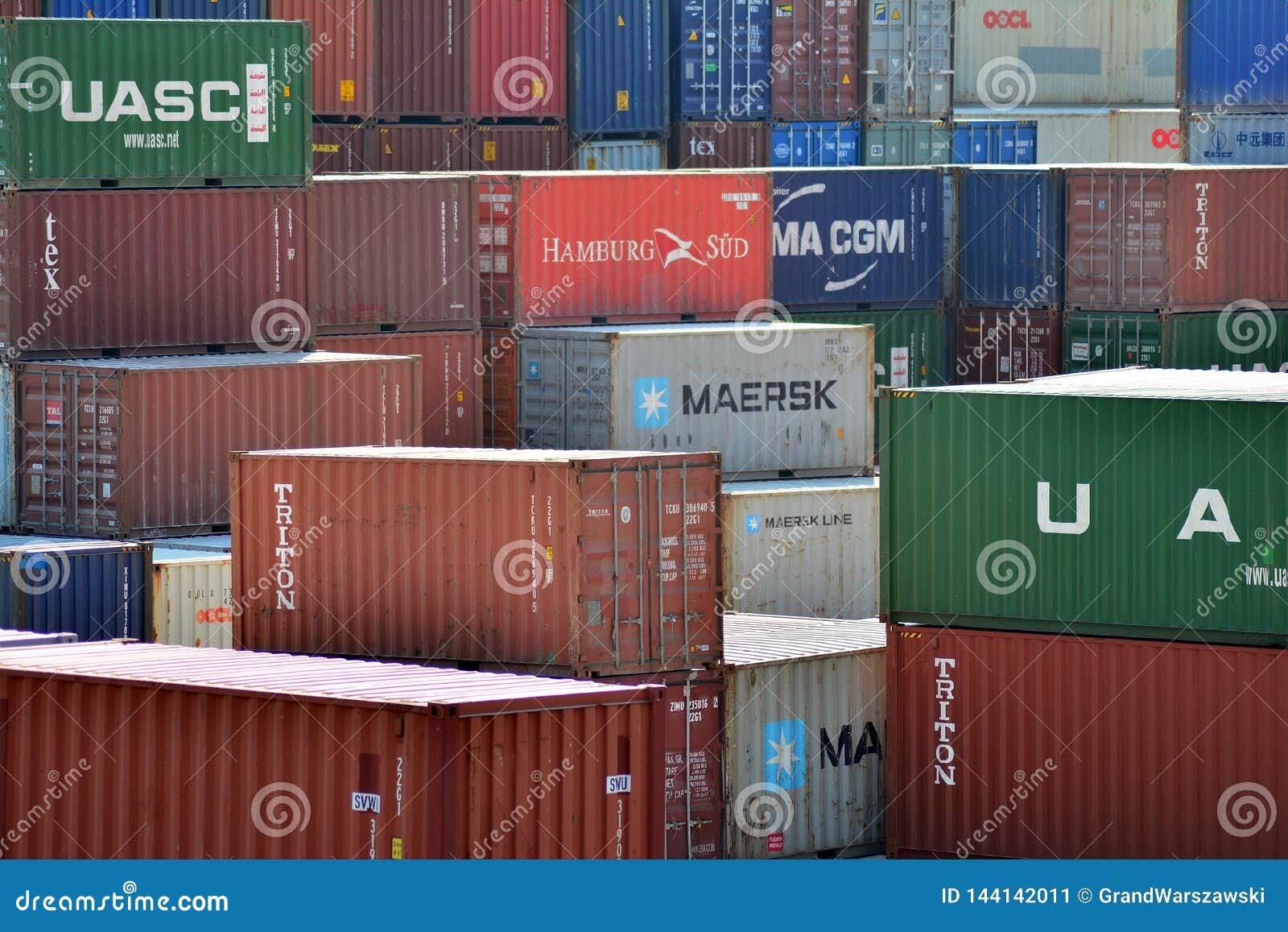 Stack of Containers Box, Cargo Freight Ship for Import Export Logistics ...