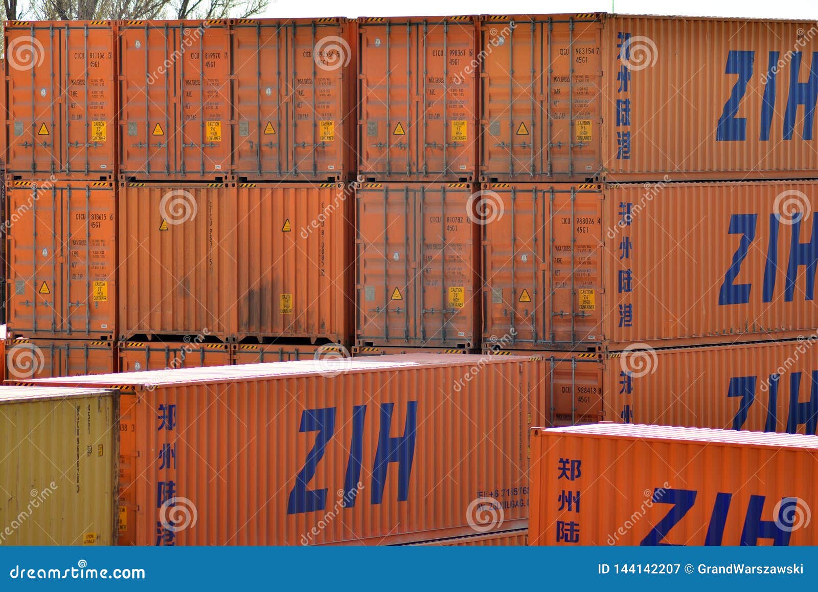 Stack of Containers Box, Cargo Freight Ship for Import Export Logistics ...