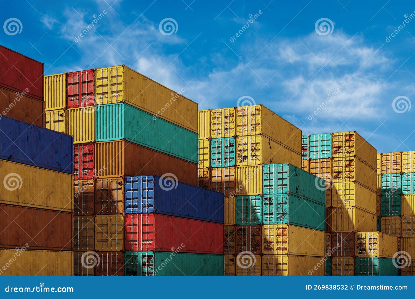 Stack of Containers Box, Cargo Freight Ship for Import Export Logistics ...