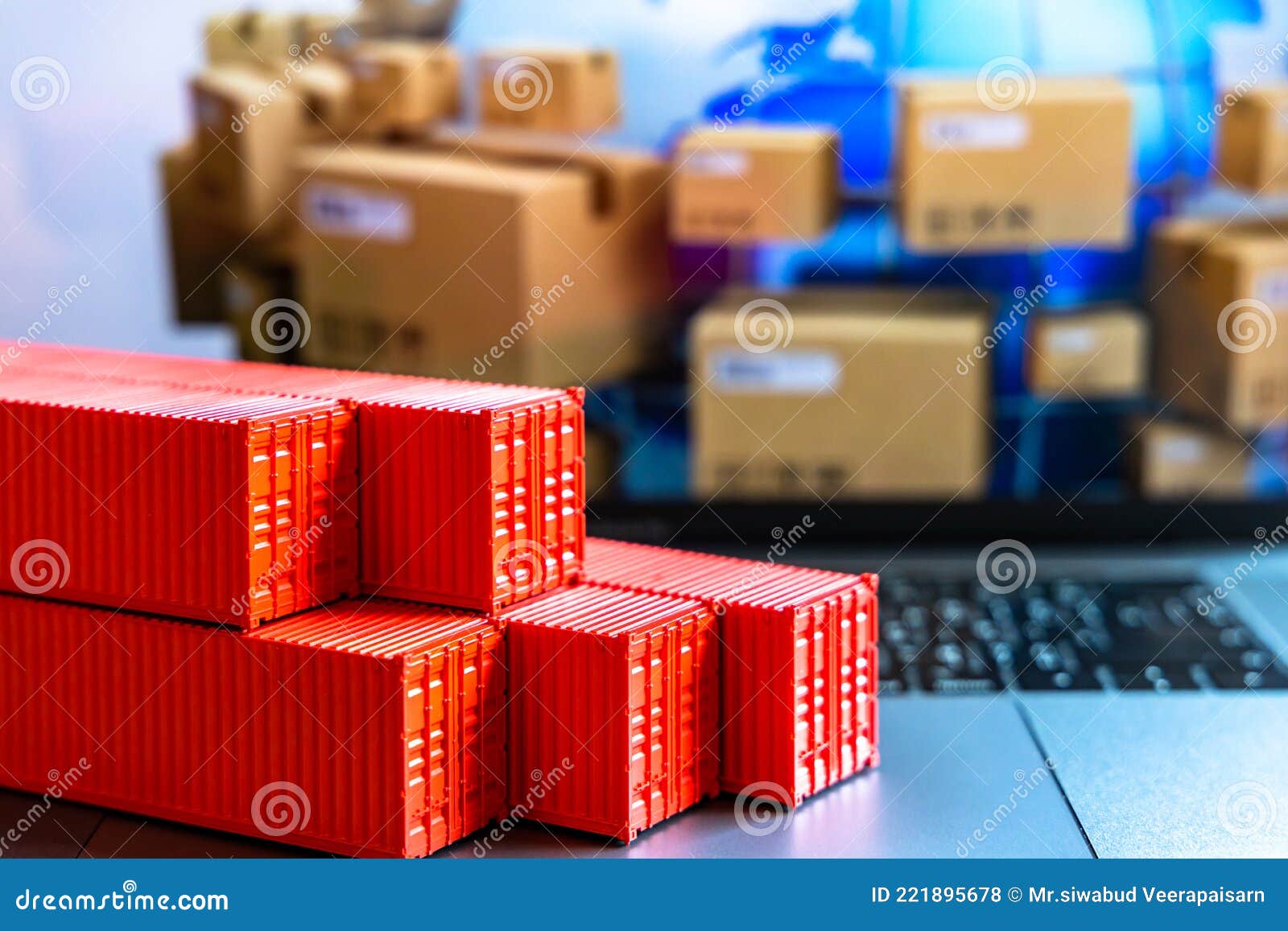 Stack of Containers Box, Cargo Freight Ship for Import Export Logistics ...