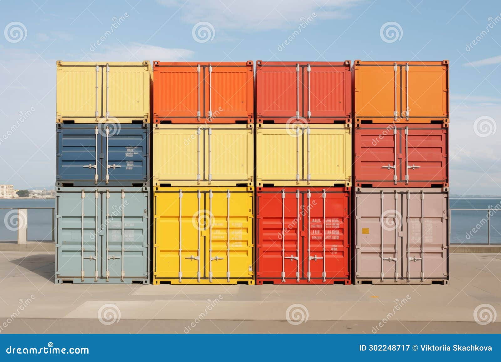 Stack of Containers Cargo Ship Import Export in Harbor Port, Cargo ...
