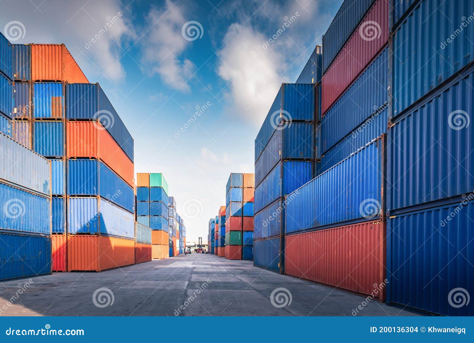 Stack of Containers Cargo Ship Import/Export in Harbor Port, Cargo ...
