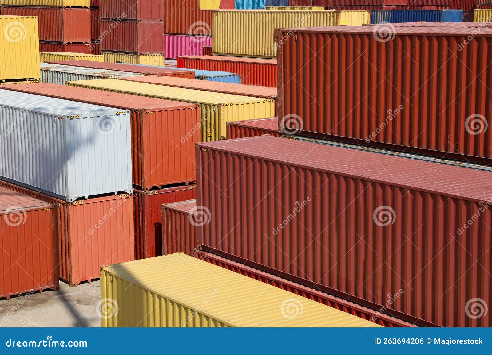 Stack of Containers in a Harbor. Stock Photo - Image of logistic ...