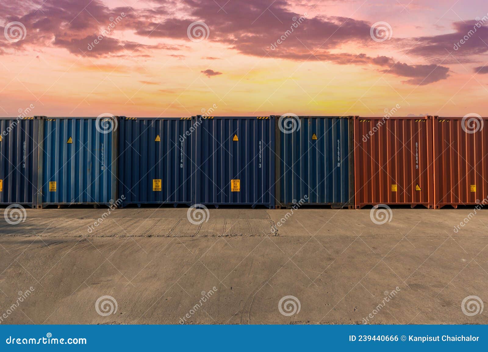 Stack of Containers in a Harbor. Shipping Containers Stacked on Cargo ...