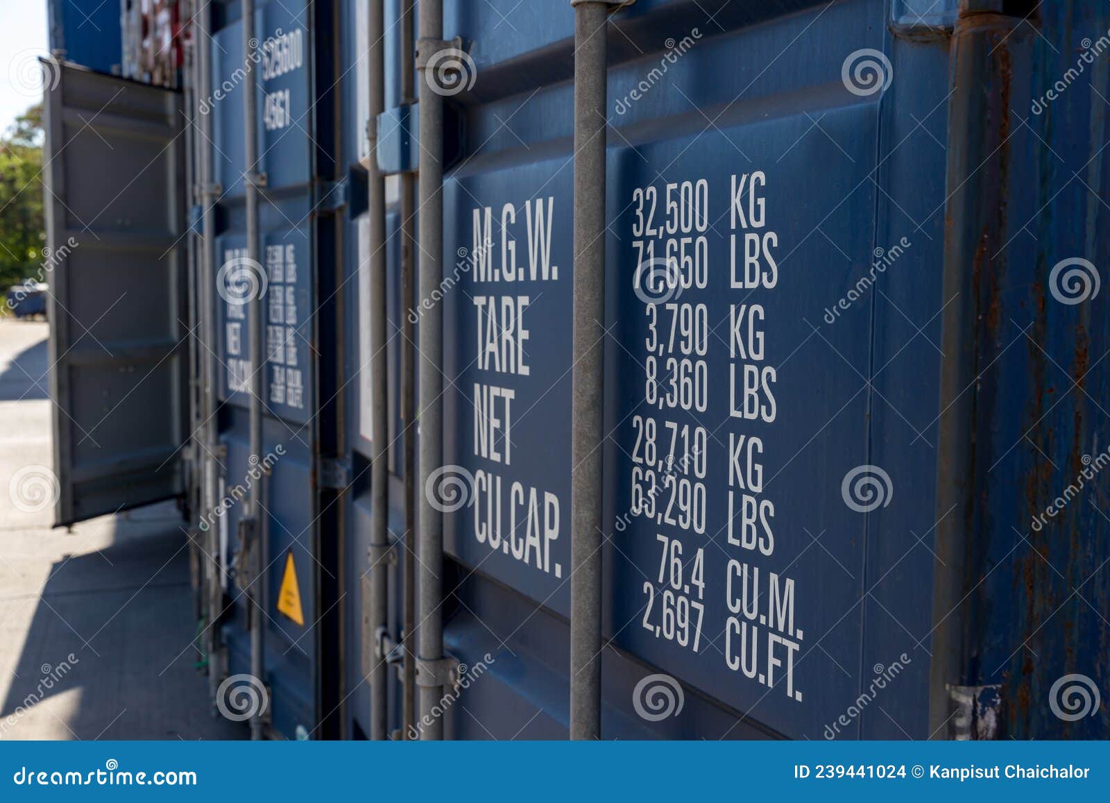 Stack of Containers in a Harbor. Shipping Containers Stacked on Cargo ...