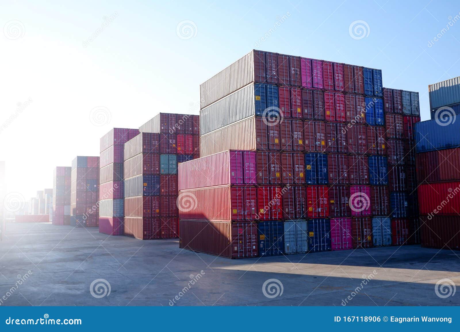 Stack Containers for Import and Export Concepts Stock Photo - Image of ...