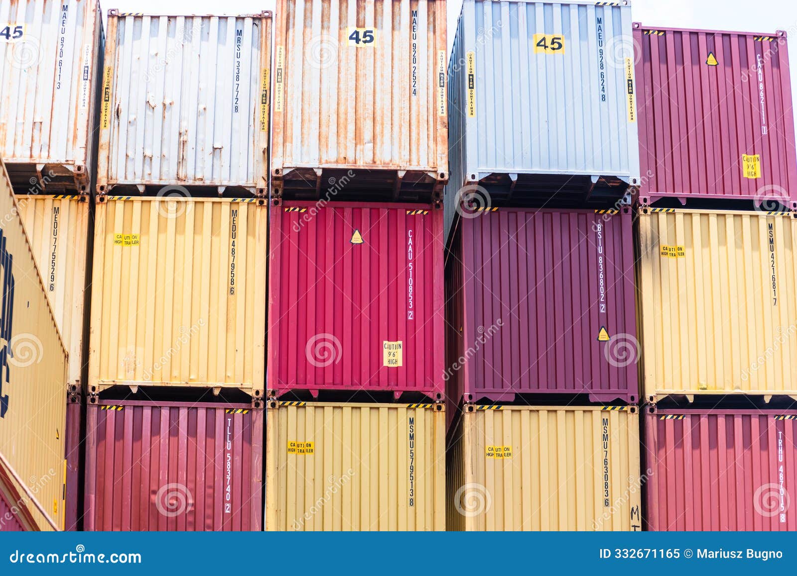 The Deck Of A Cargo Ship. Red Floor And White Walls. Stock Image ...
