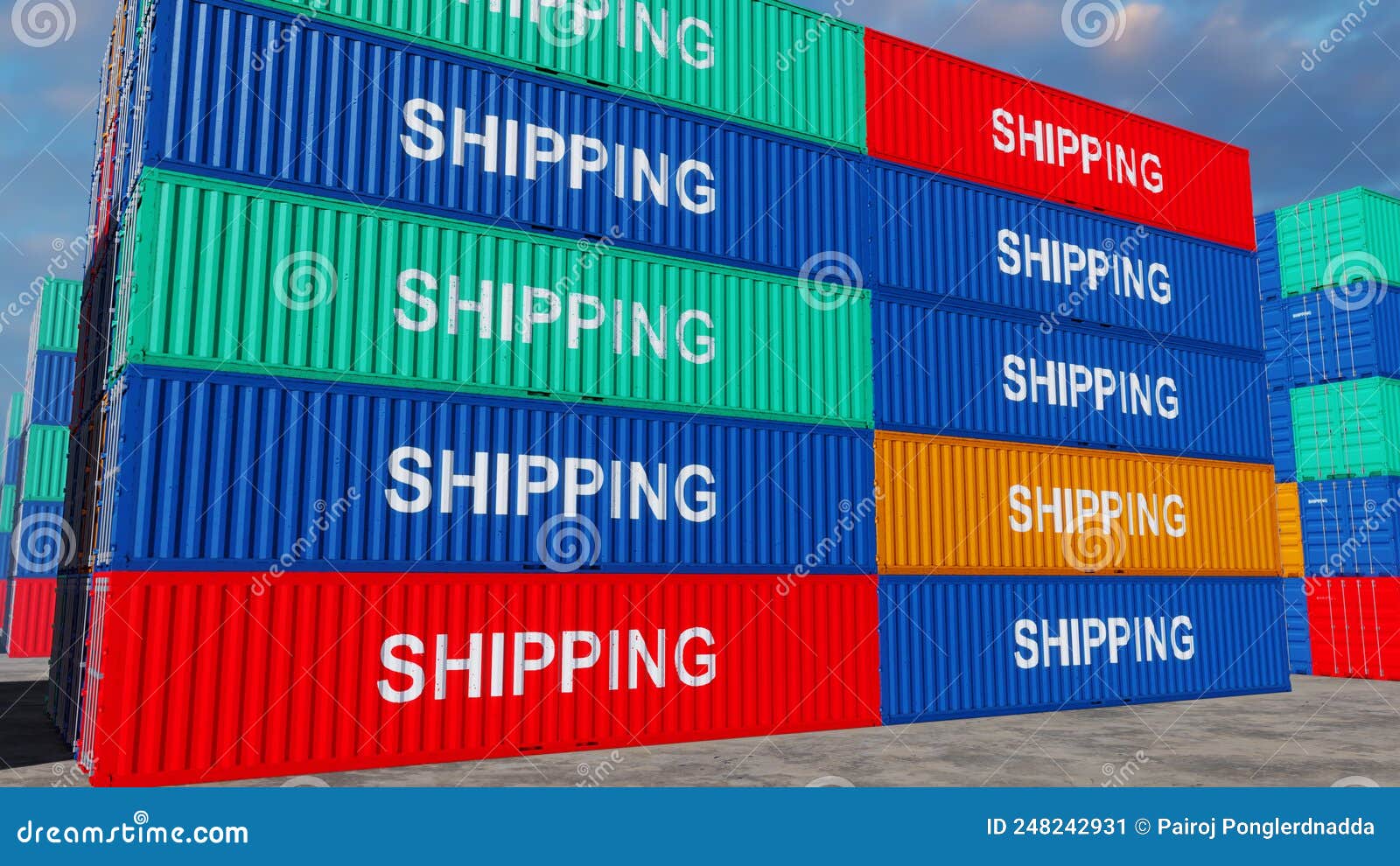 The Stack Containers for Marker Stock Illustration - Illustration of ...