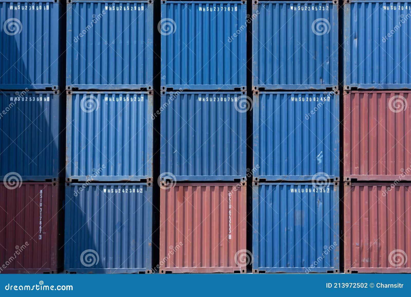 Stack of Containers at a Port Stock Photo - Image of colorful, business ...