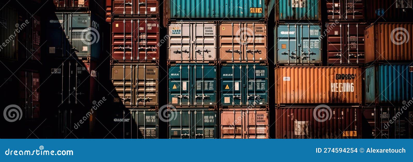 Stack of Containers in Port Port, Freight Container Logistics ...