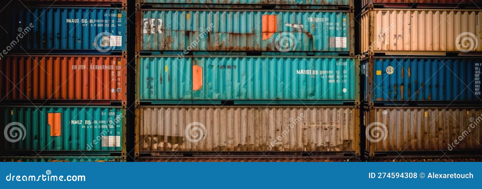 Stack of Containers in Port Port, Freight Container Logistics ...