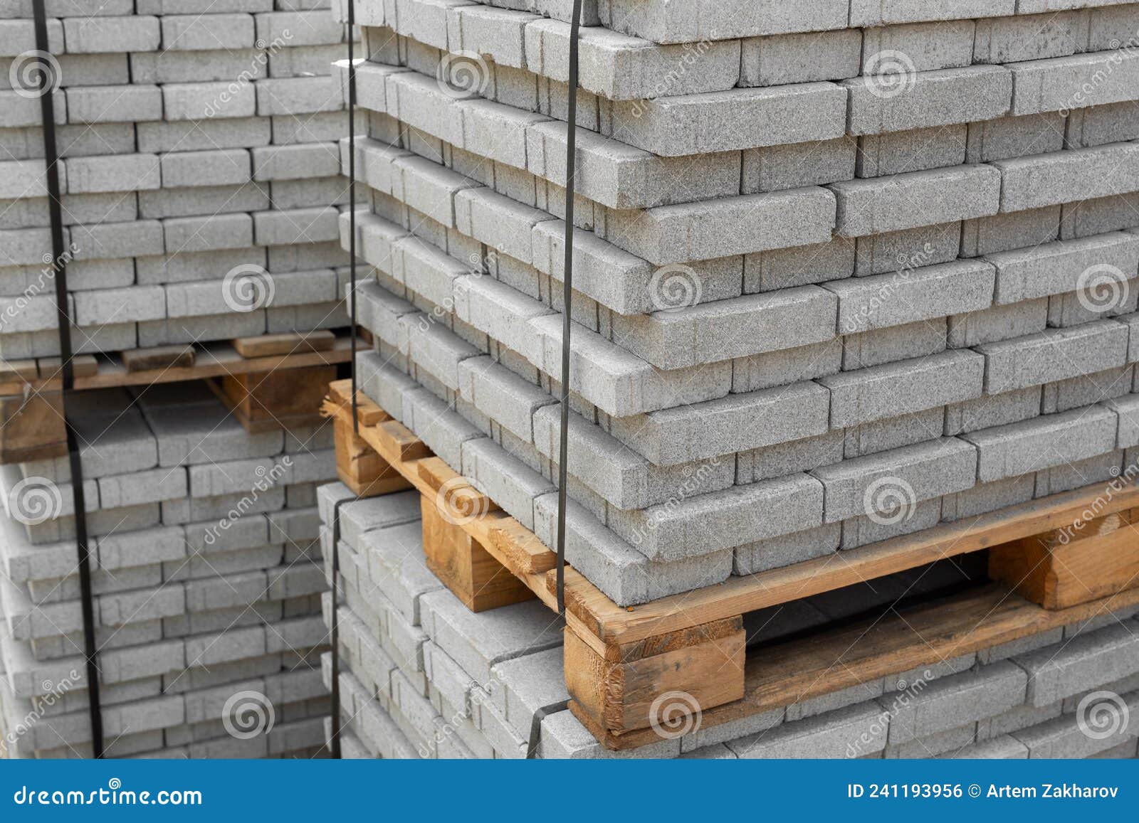 Stack of Contemporary Stone Paving Slabs Pavers. Building Material on ...