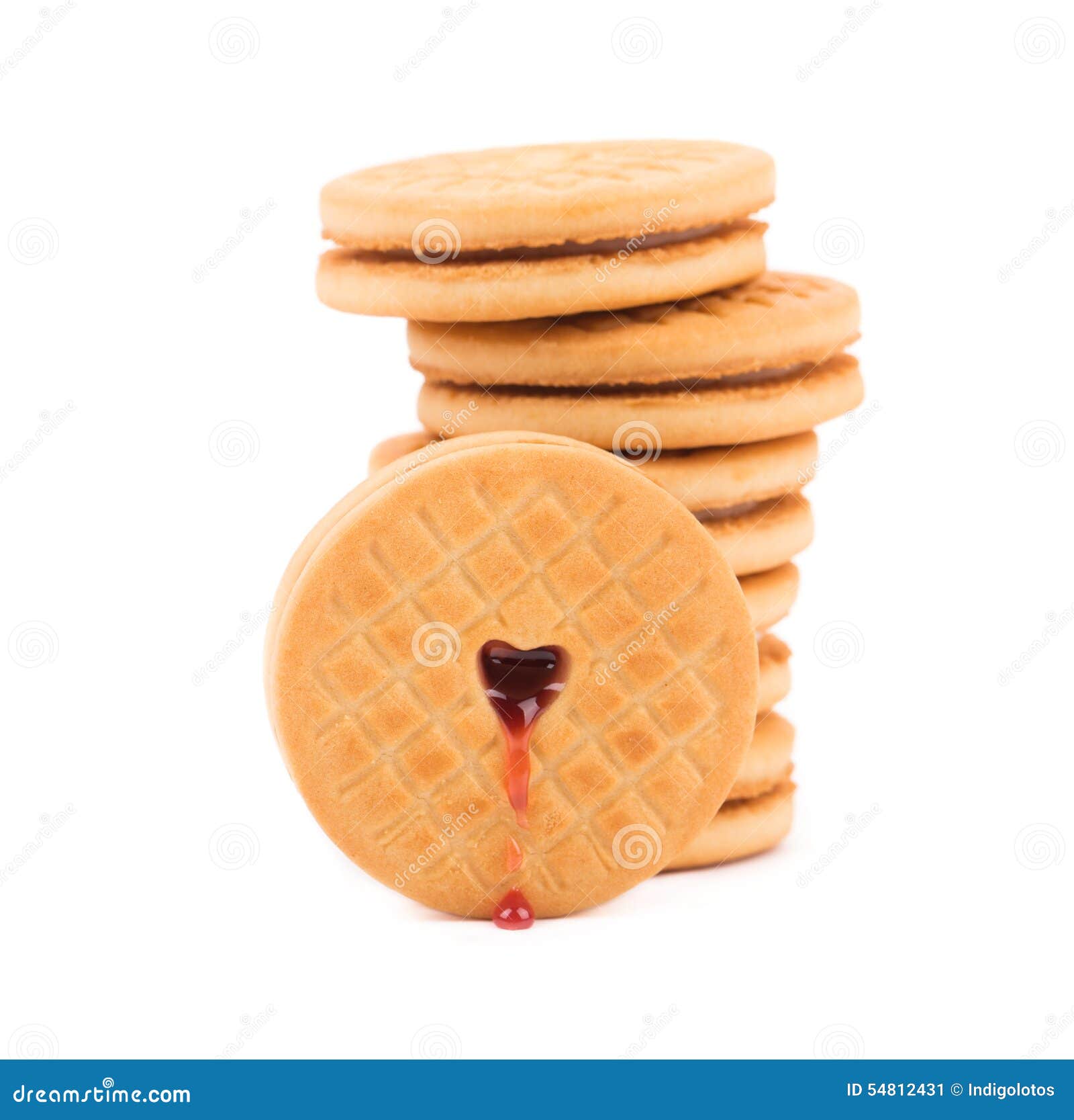 Stack of Cookie Biscuits with Filling. Stock Image - Image of stuffed ...