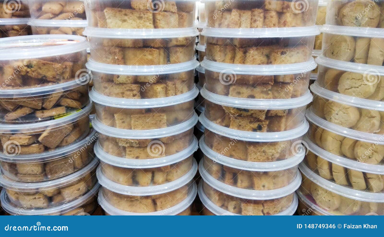 Stack of Boxes Full of Cookies Stock Photo - Image of market, delight ...