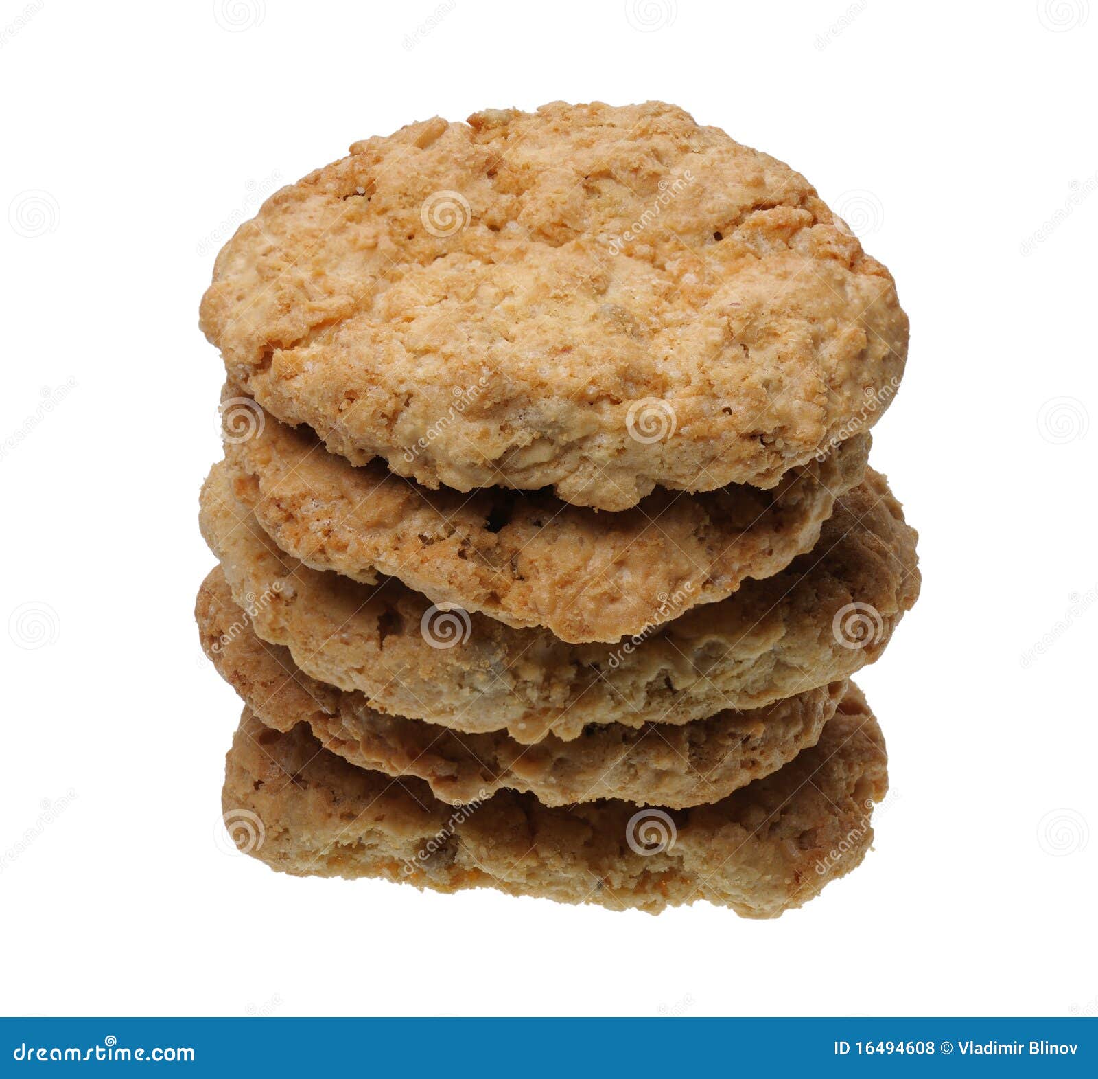A Stack of Cookies, Isolated Stock Photo - Image of crunchy, breakfast ...