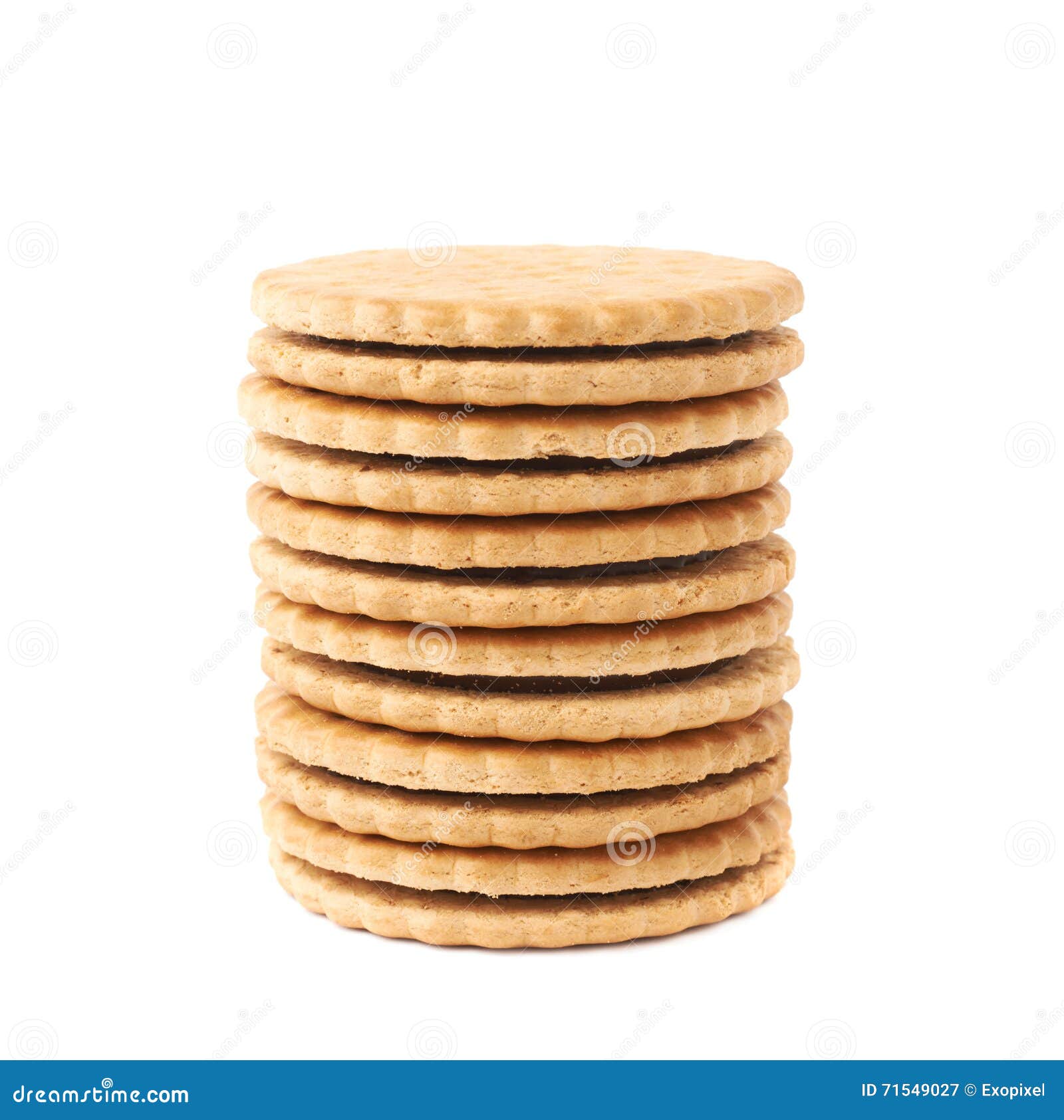 Stack of Cookies Isolated Over the White Background Stock Image - Image ...