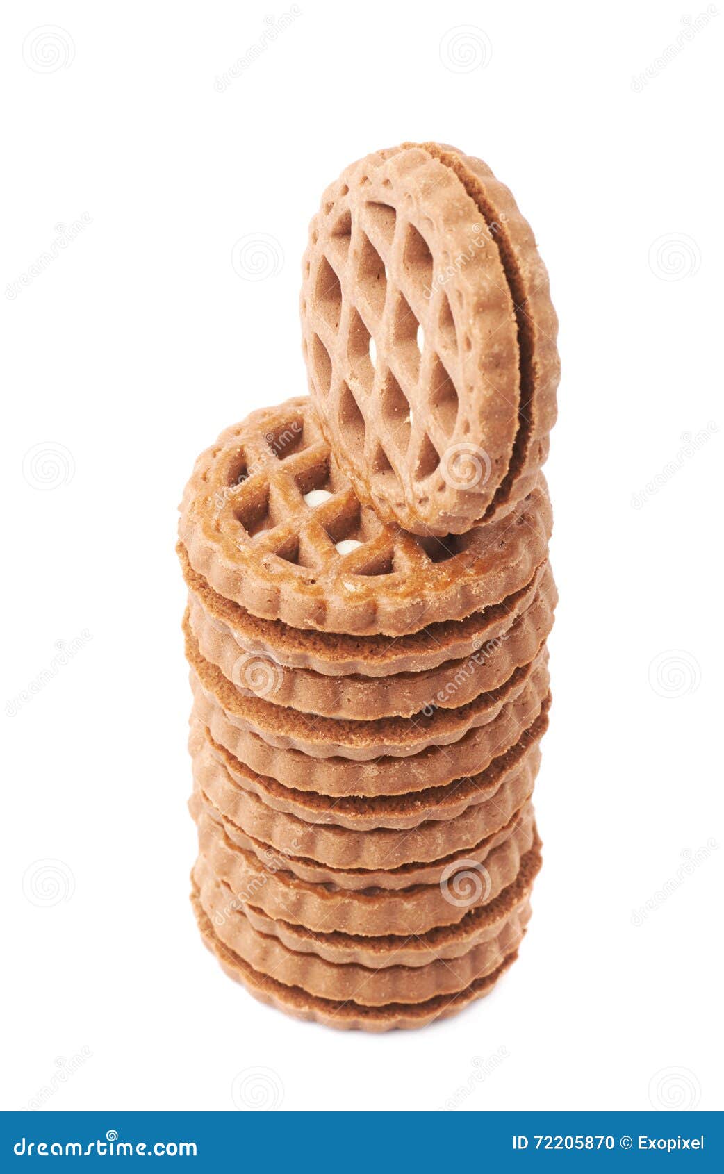 Stack of Cookies Isolated Over the White Background Stock Photo - Image ...