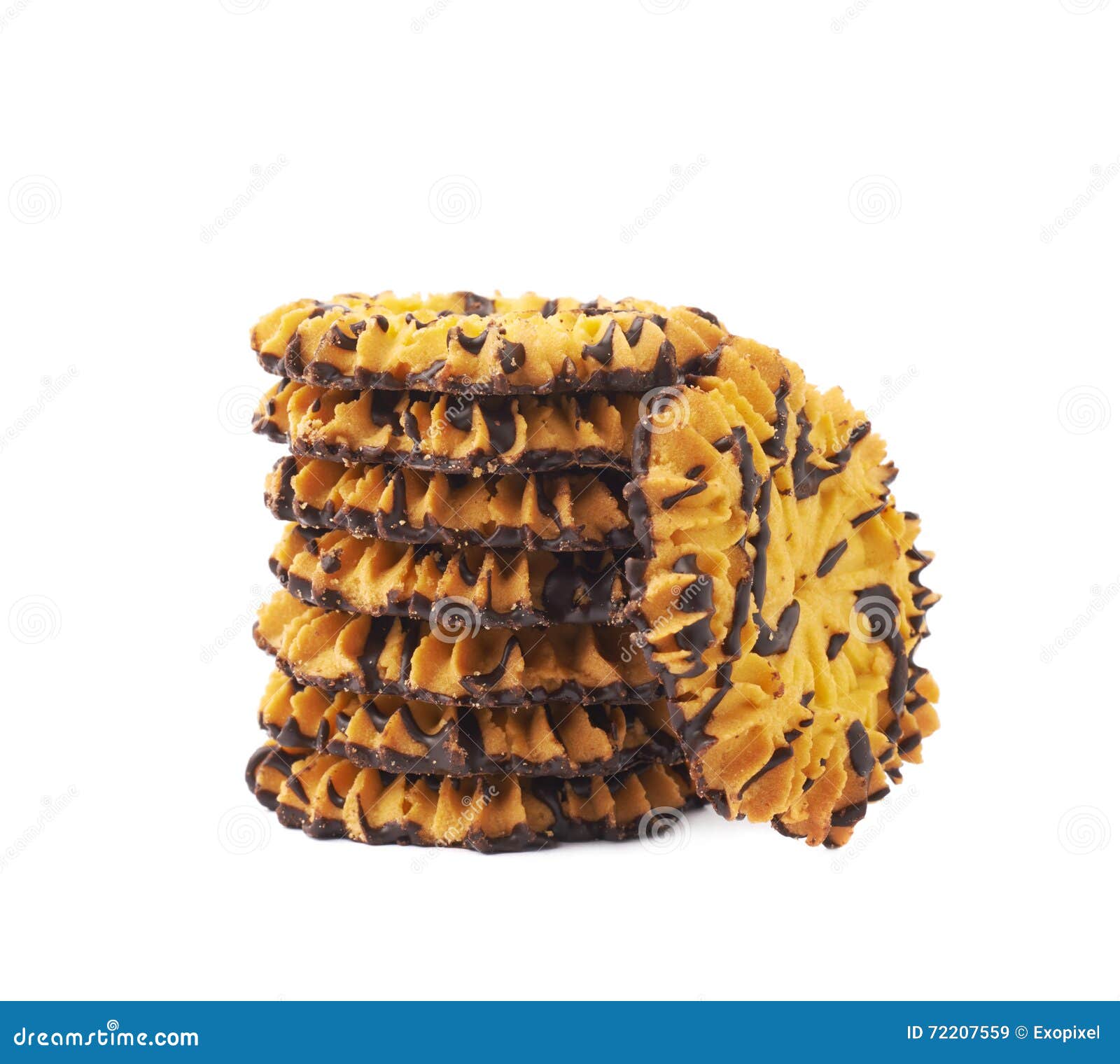 Stack of Cookies Isolated Over the White Background Stock Image - Image ...