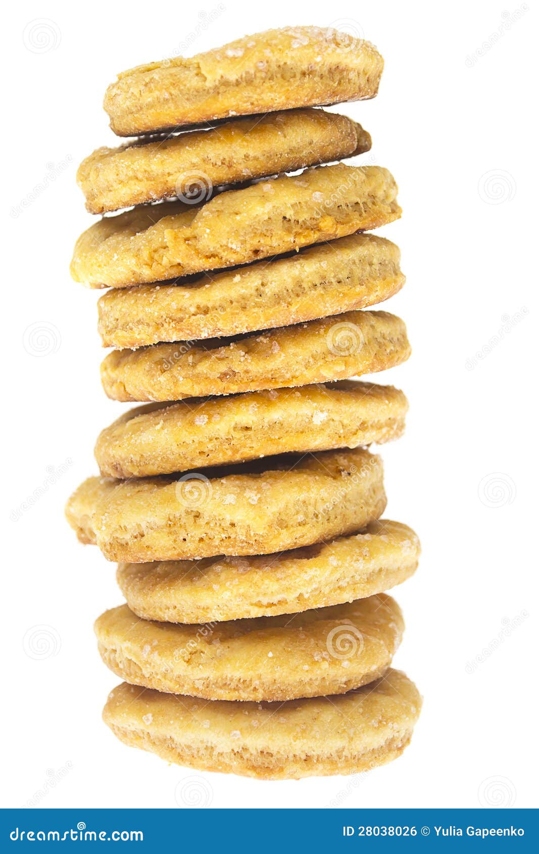 Stack of Cookies Isolated on White Stock Photo - Image of group ...