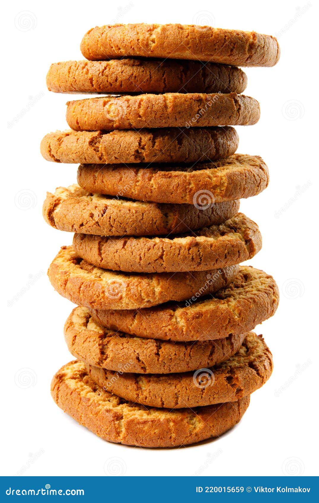A Stack of Cookies is Isolated on a White Background. Tall Cookie Tower ...