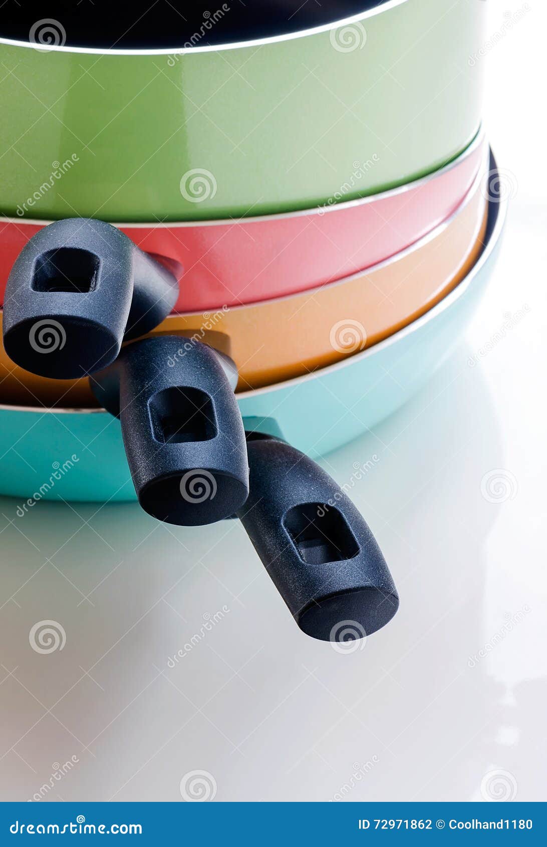 Stack of cooking pans stock photo. Image of green, object - 72971862