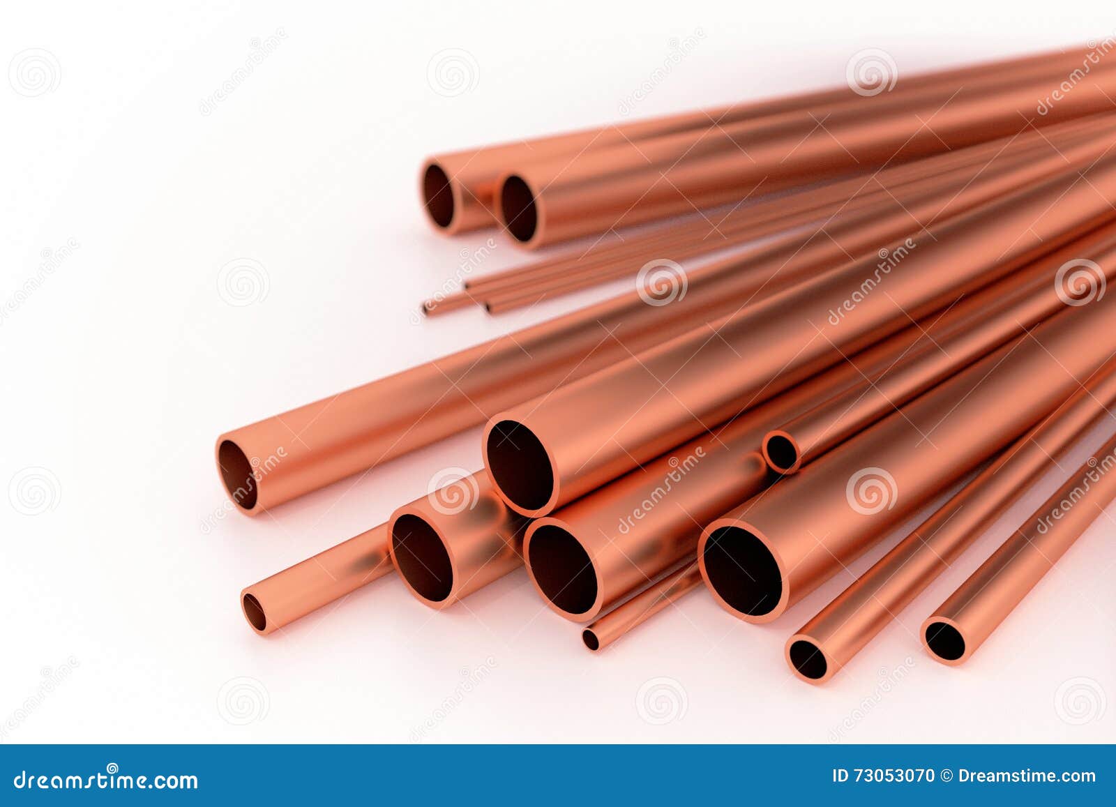 Stack of Copper Tubes - 3d Illustration Stock Illustration ...