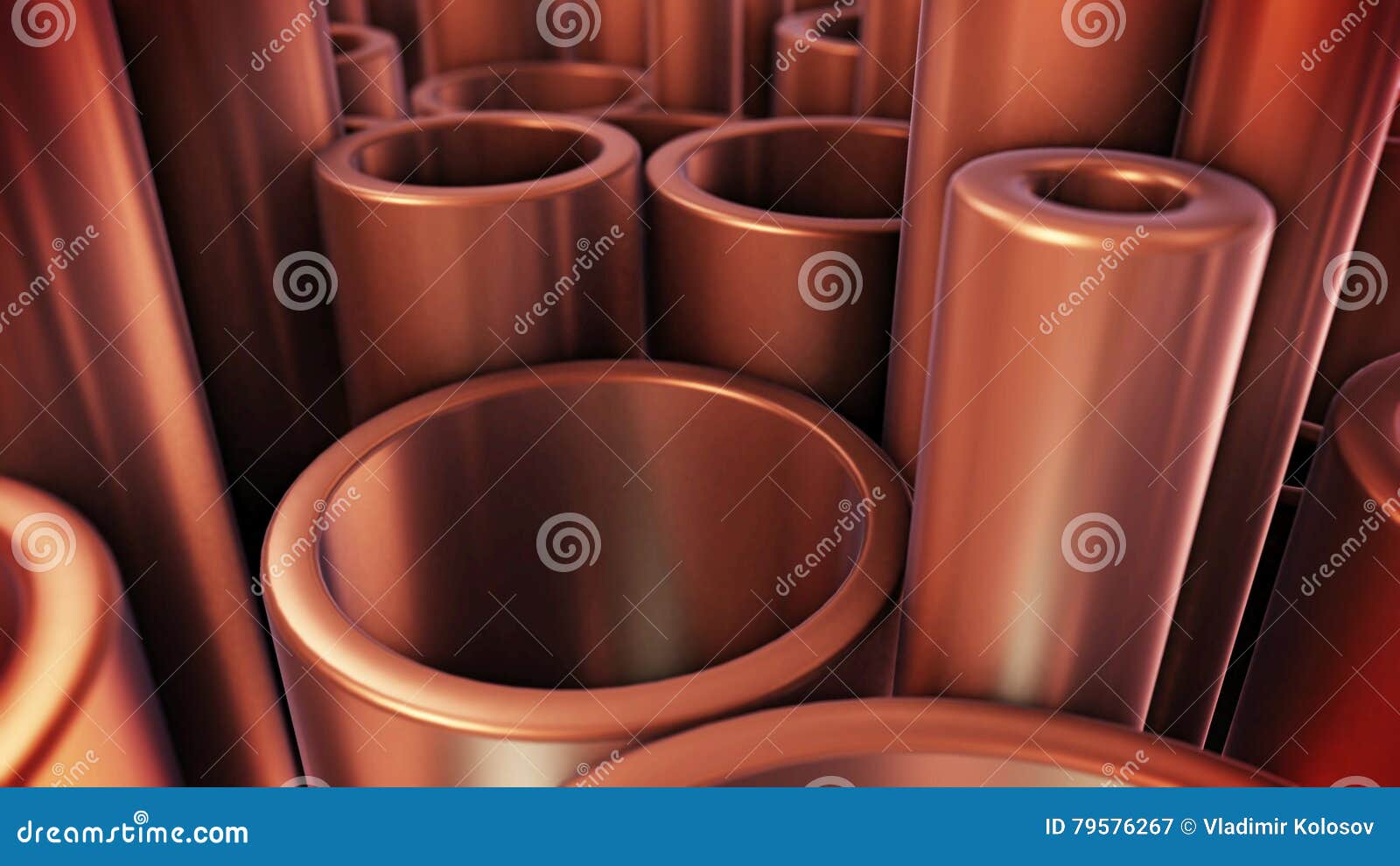 Stack of Copper Tubes. Industry Concept Stock Illustration ...