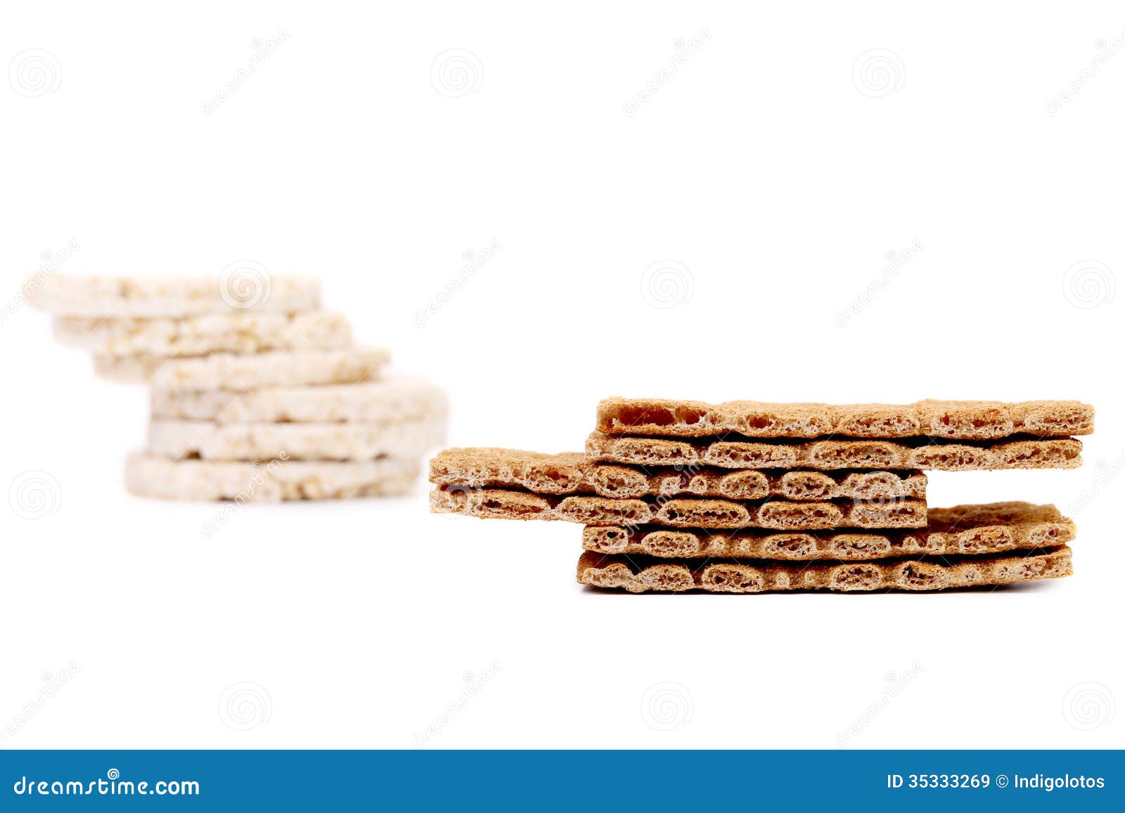 Stack of Corn Crackers and Grain Crisp Bread. Stock Image - Image of ...