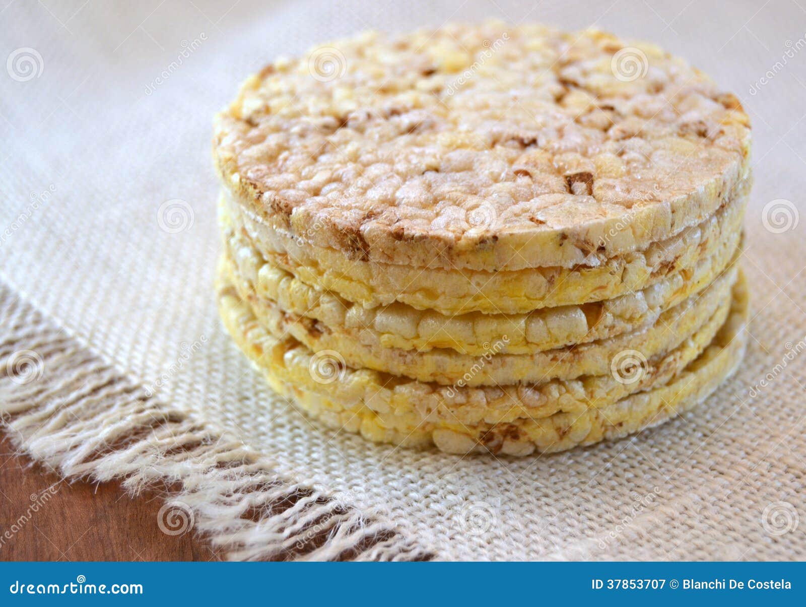 Stack of Corn Crackers on a Table Stock Image - Image of organic, round ...