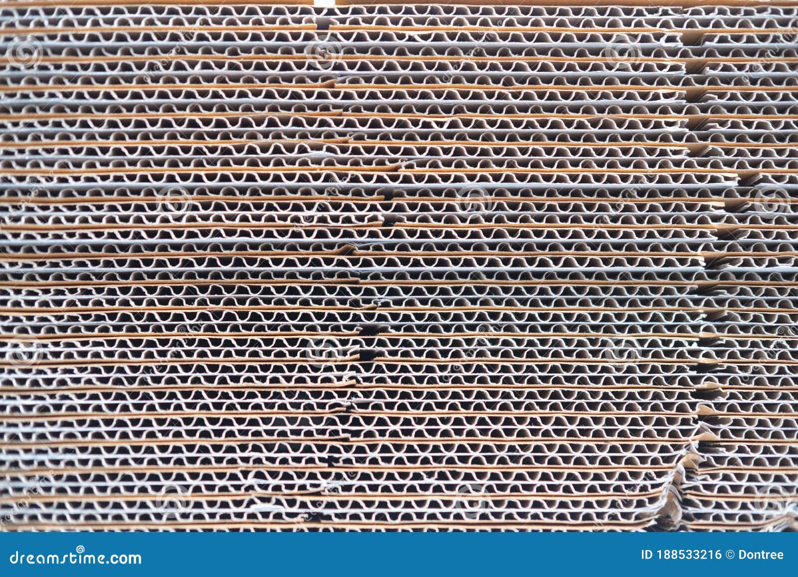 Stack of Corrugated Cardboard Boxes. Edge View of Box Stock Photo ...