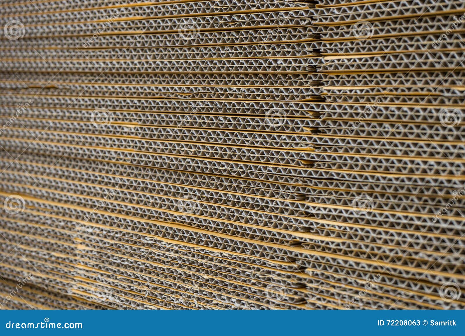 Stack of Corrugated Cardboard Boxes. Egde View of Flattened Boxes Stock ...