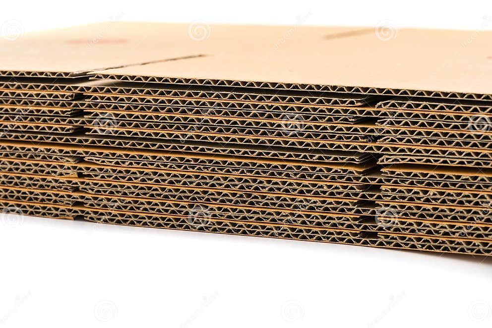 Stack of Corrugated Cardboard Boxes. Side Perspective View of Fl Stock ...