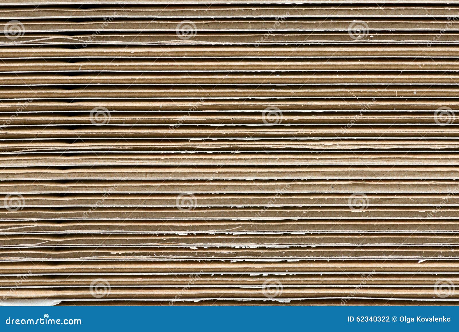 Stack Of Corrugated Cardboard Boxes. Egde View Of Flattened Boxes ...