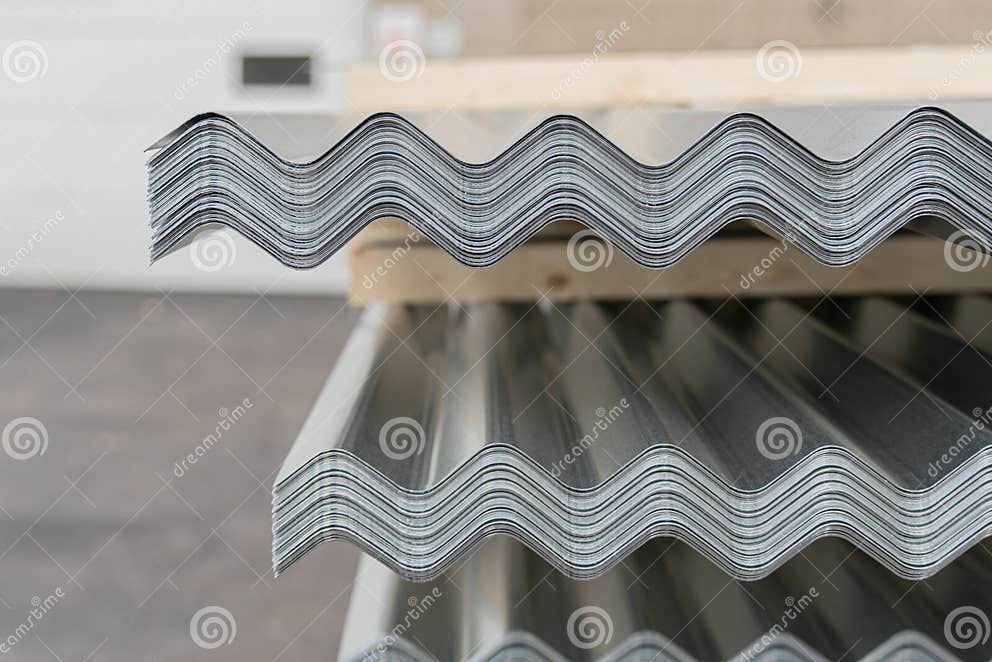 Stack of Corrugated Roofing Sheet for Delivery Stock Photo - Image of ...