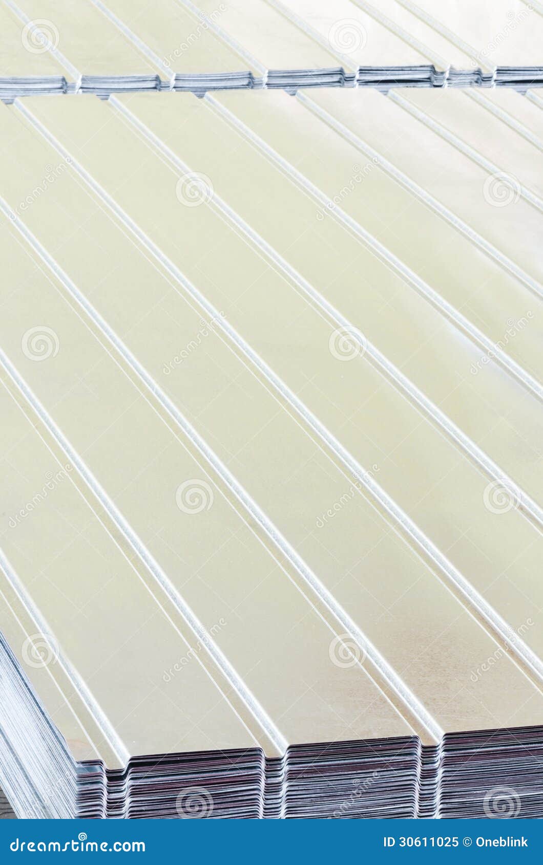 Stack of Corrugated Steel Sheet Stock Image - Image of galvanized ...