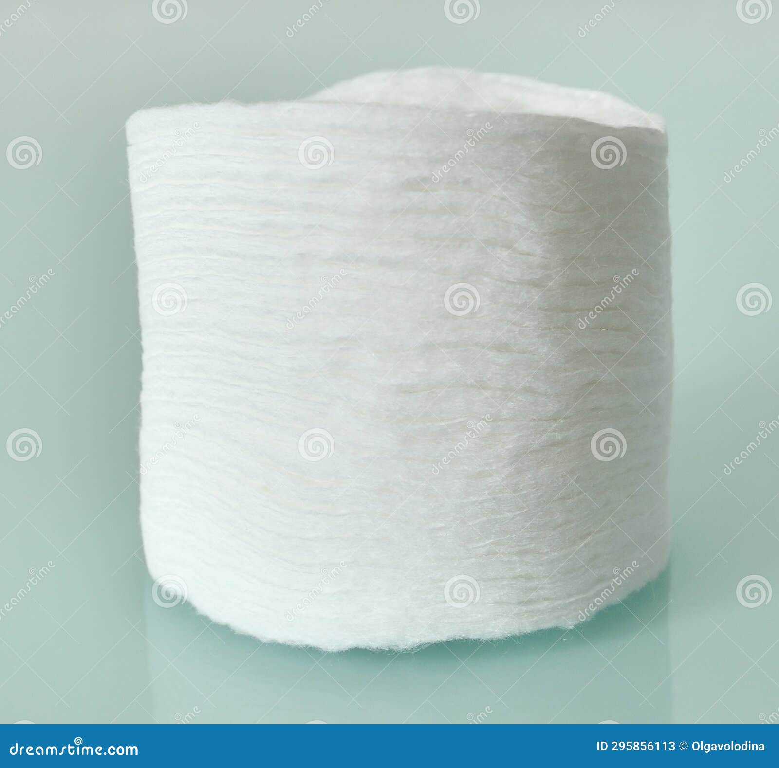 Stack of Cotton Disks on Light Blue Background Stock Image - Image of ...