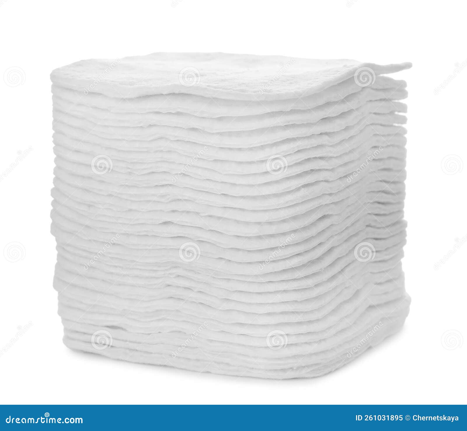 Stack of Cotton Pads on White Background Stock Image - Image of pile ...